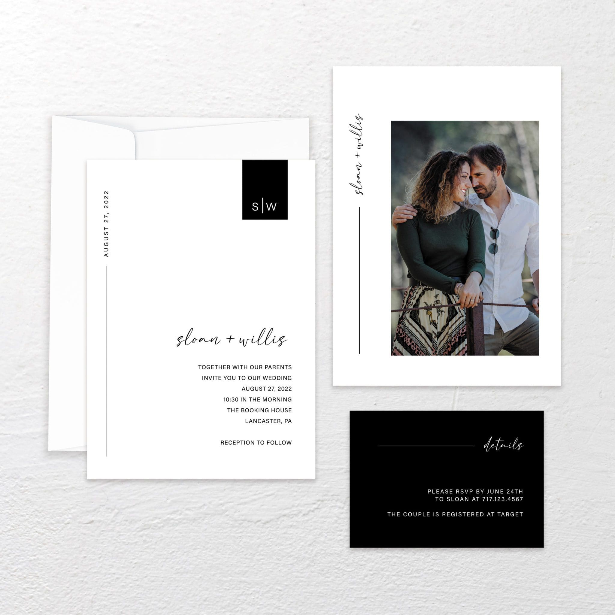 Minimal Line Wedding Invitation | Springhouse Creative