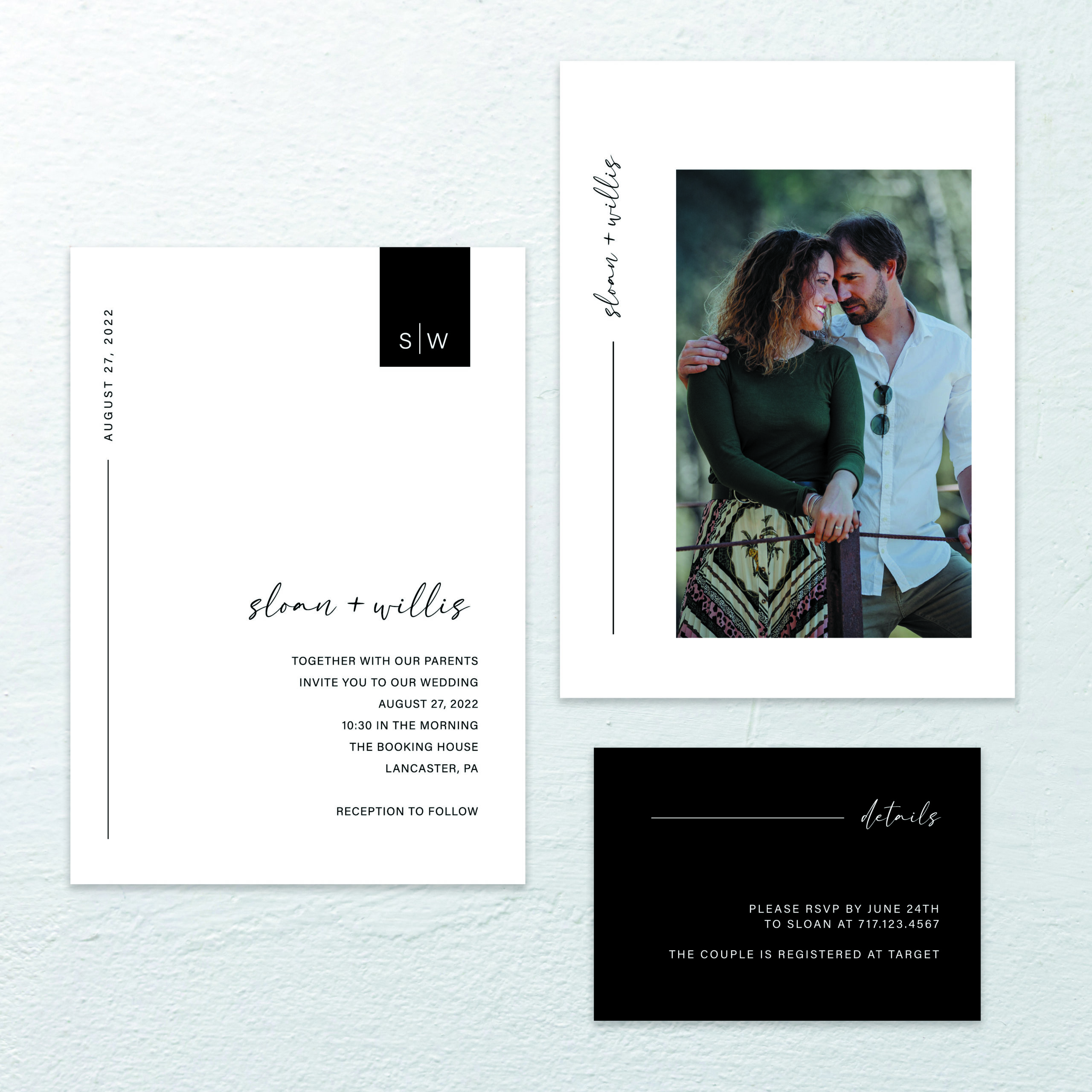 Minimal Line Wedding Invitation | Springhouse Creative
