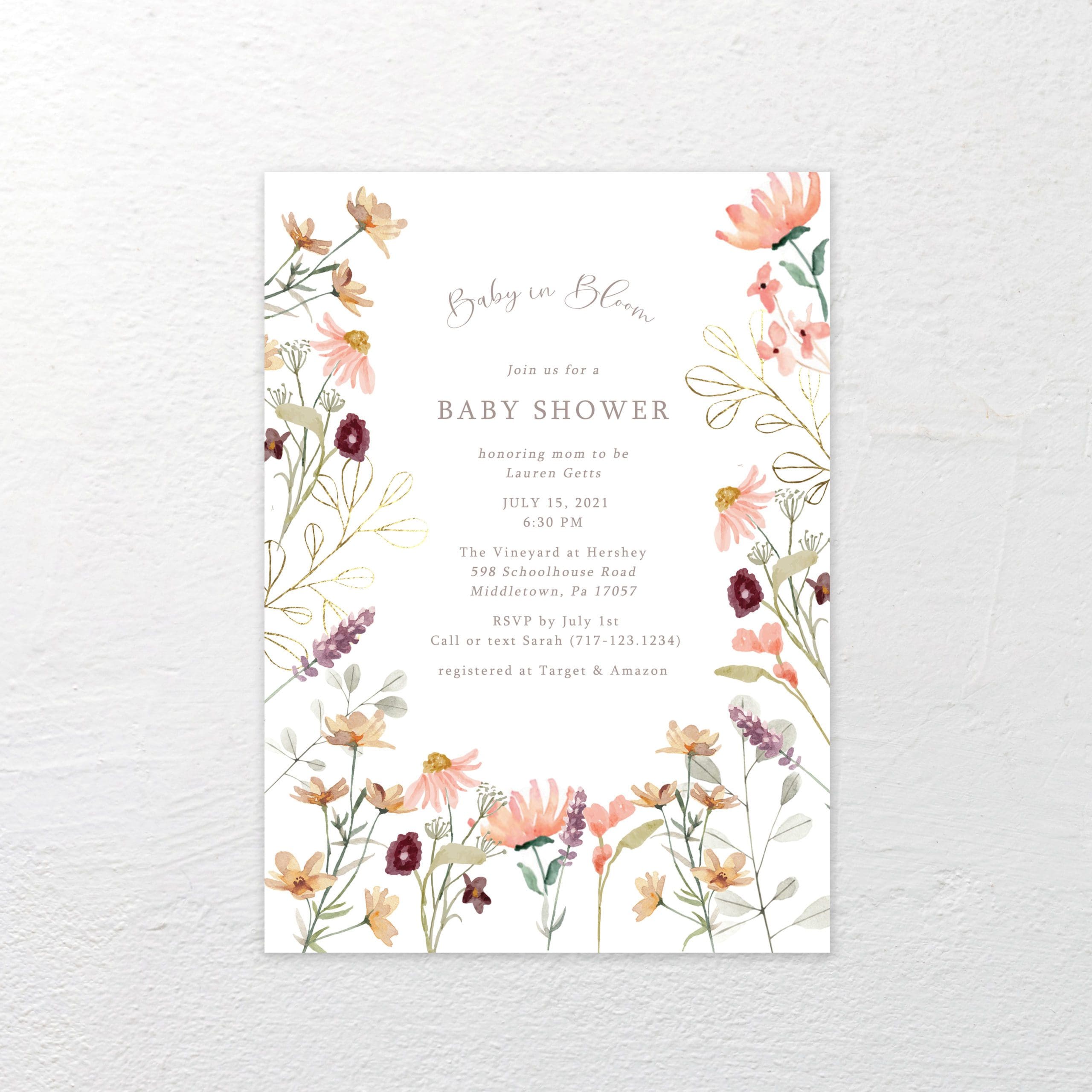 Baby in Bloom Shower Invitation | Springhouse Creative
