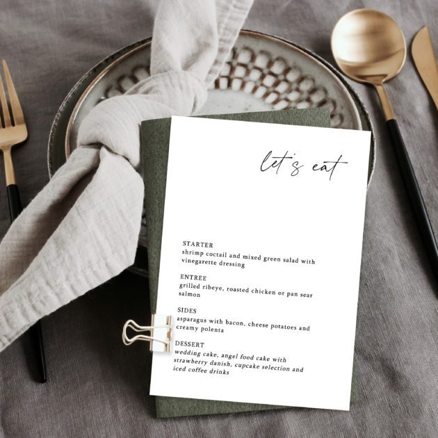Let's Eat Menu Cards | Springhouse Creative