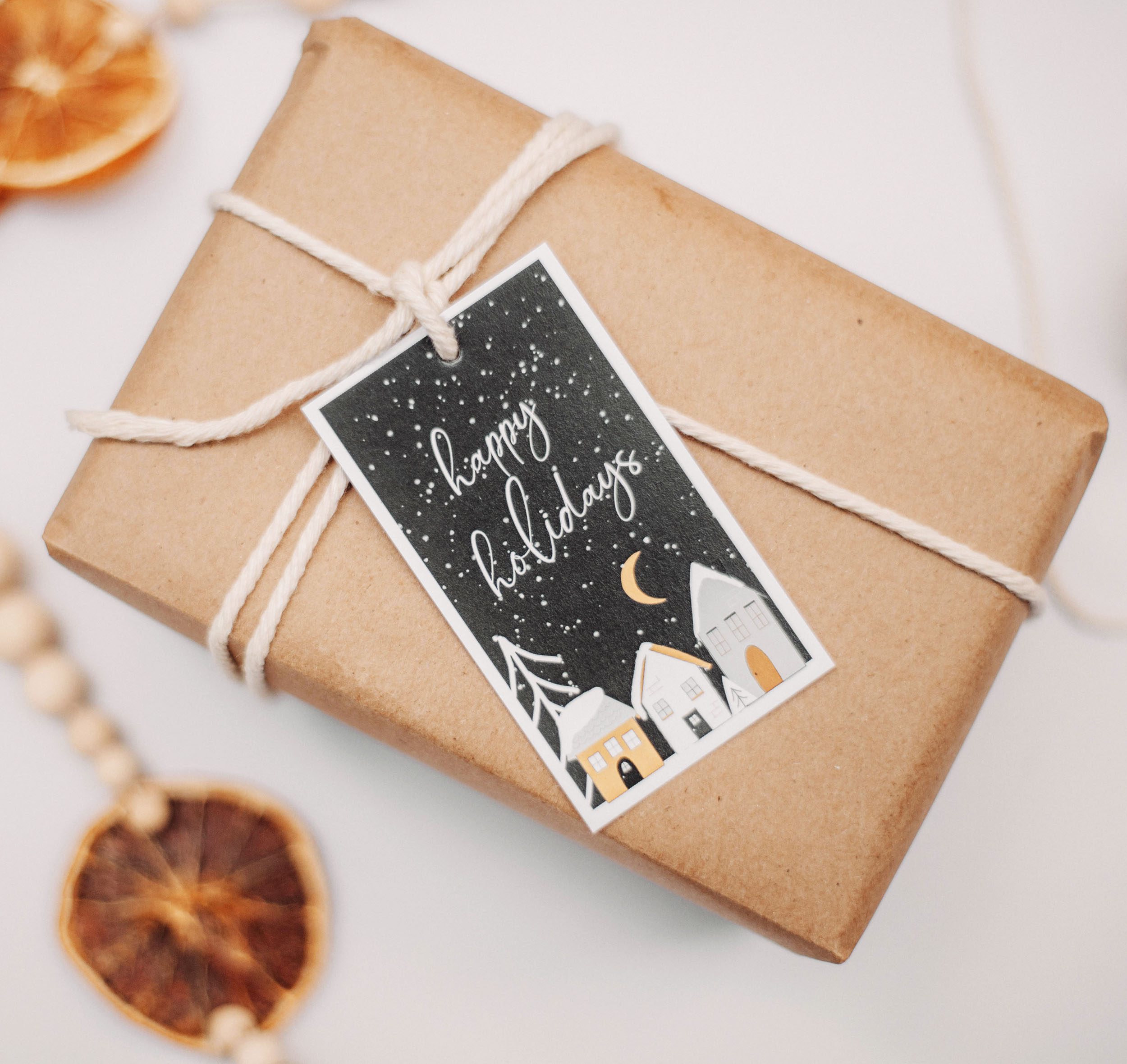 Merry + Bright Hand Drawn Gift Tags - set of 12 | Springhouse Creative