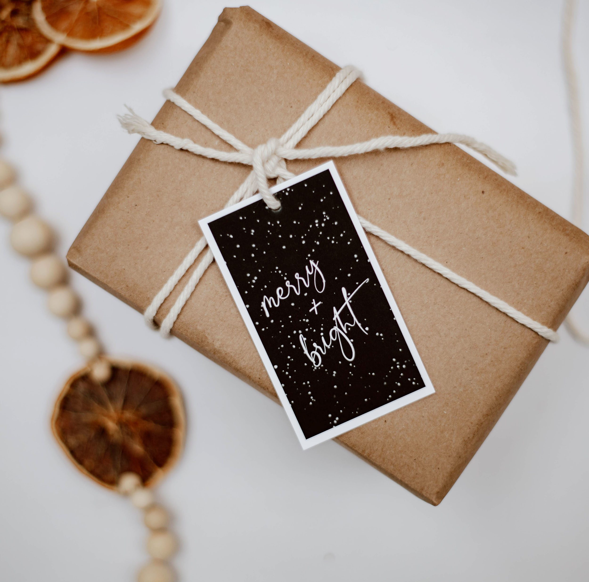 Merry + Bright Hand Drawn Gift Tags - set of 12 | Springhouse Creative