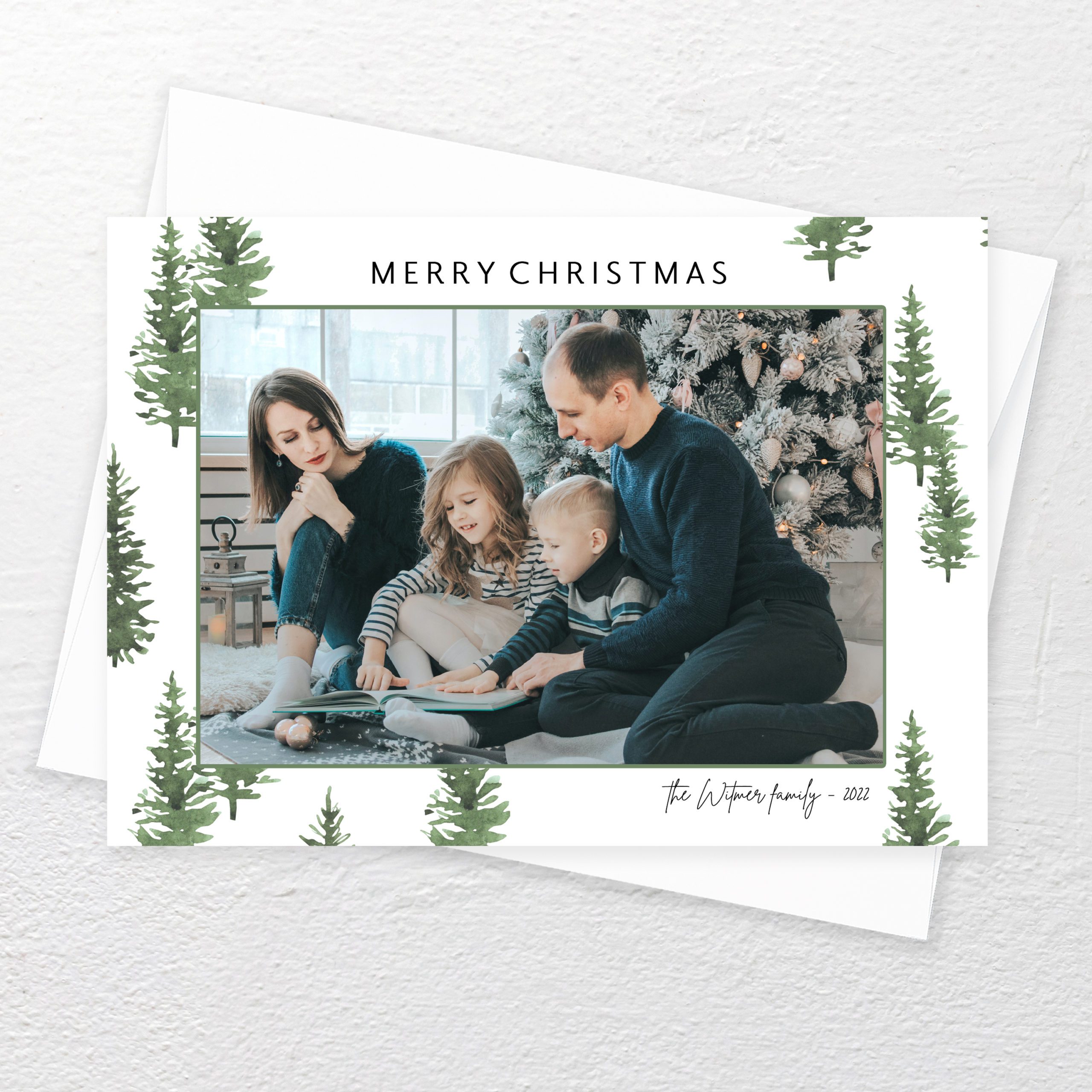 Pine Trees - Christmas Seasonal Photo Card | Springhouse Creative