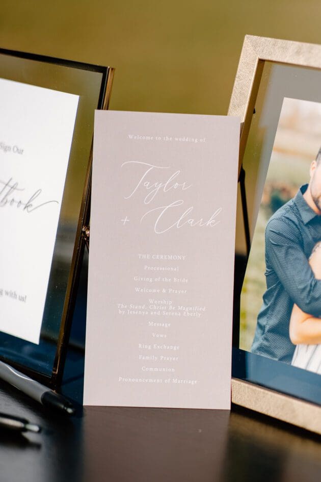Taylor Wedding Programs | Springhouse Creative