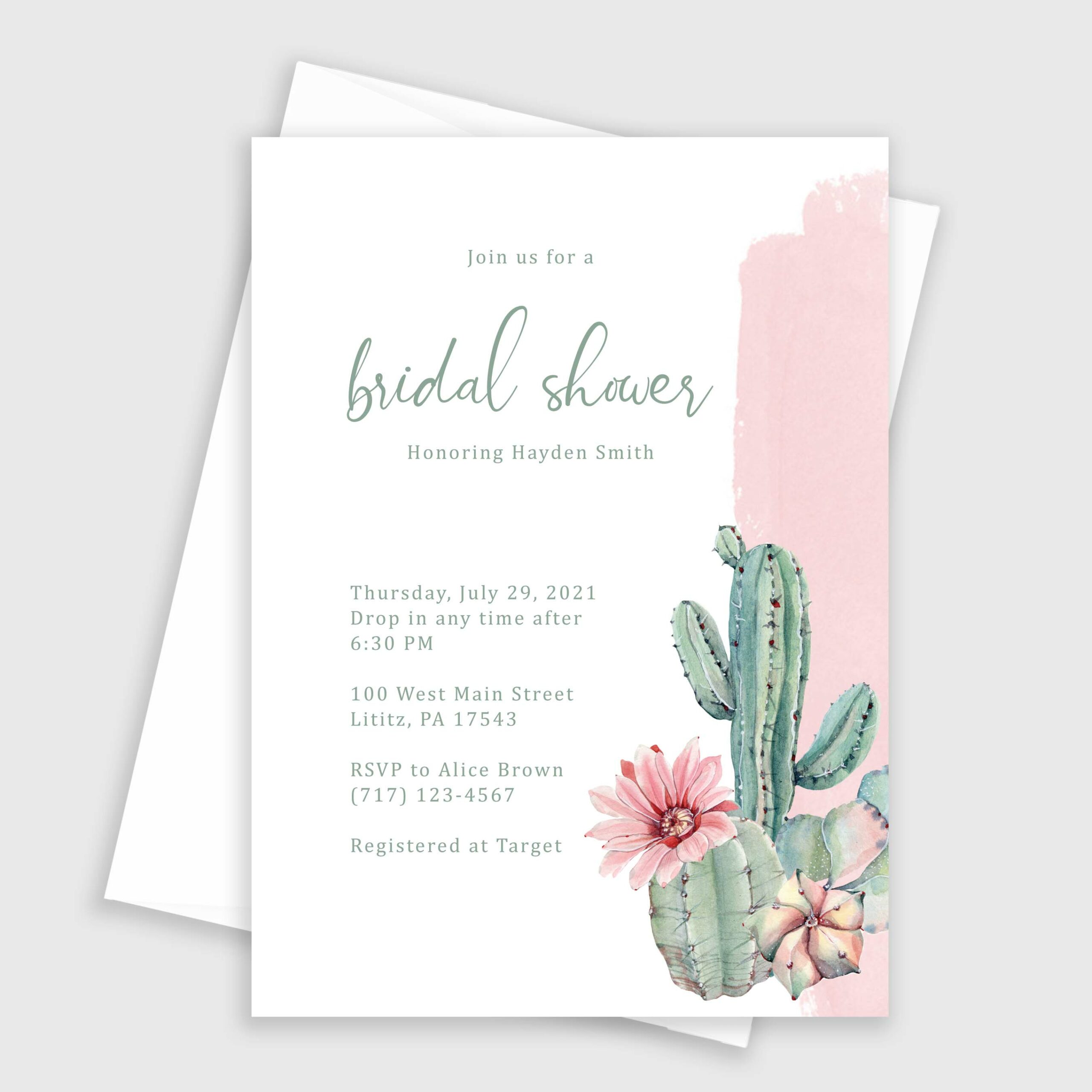 Boho Cactus Bridal Shower Invitation | Springhouse Creative