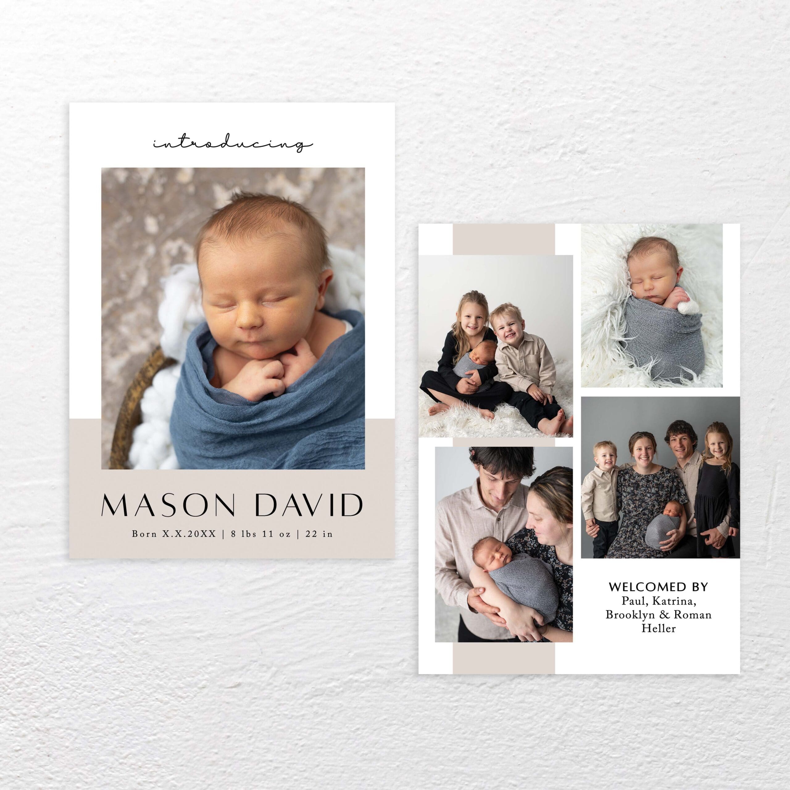 David Baby Announcement Card | Springhouse Creative
