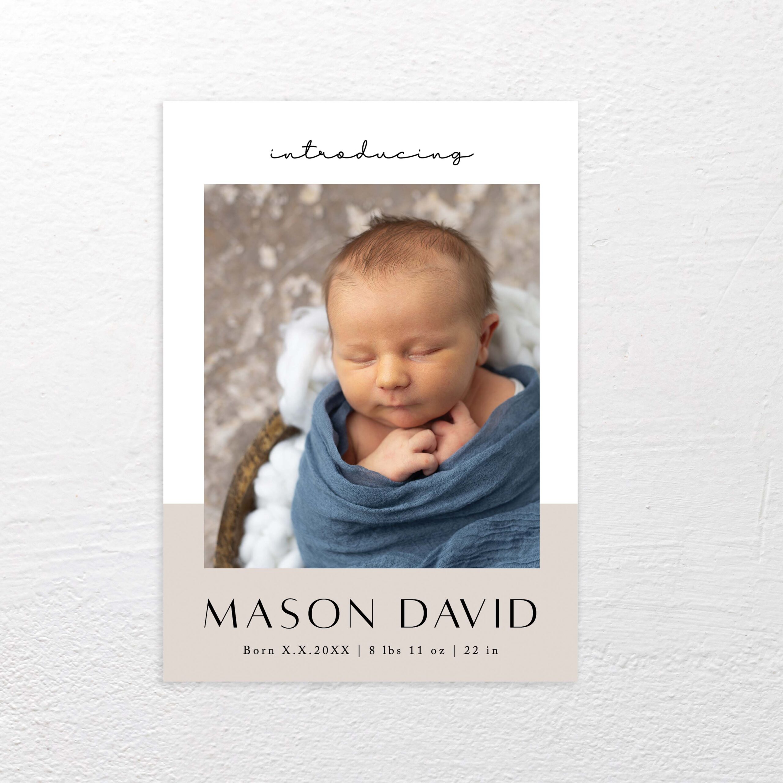 David Baby Announcement Card | Springhouse Creative
