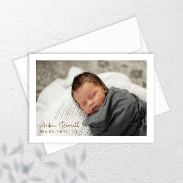 Aiden Baby Announcement Card | Springhouse Creative