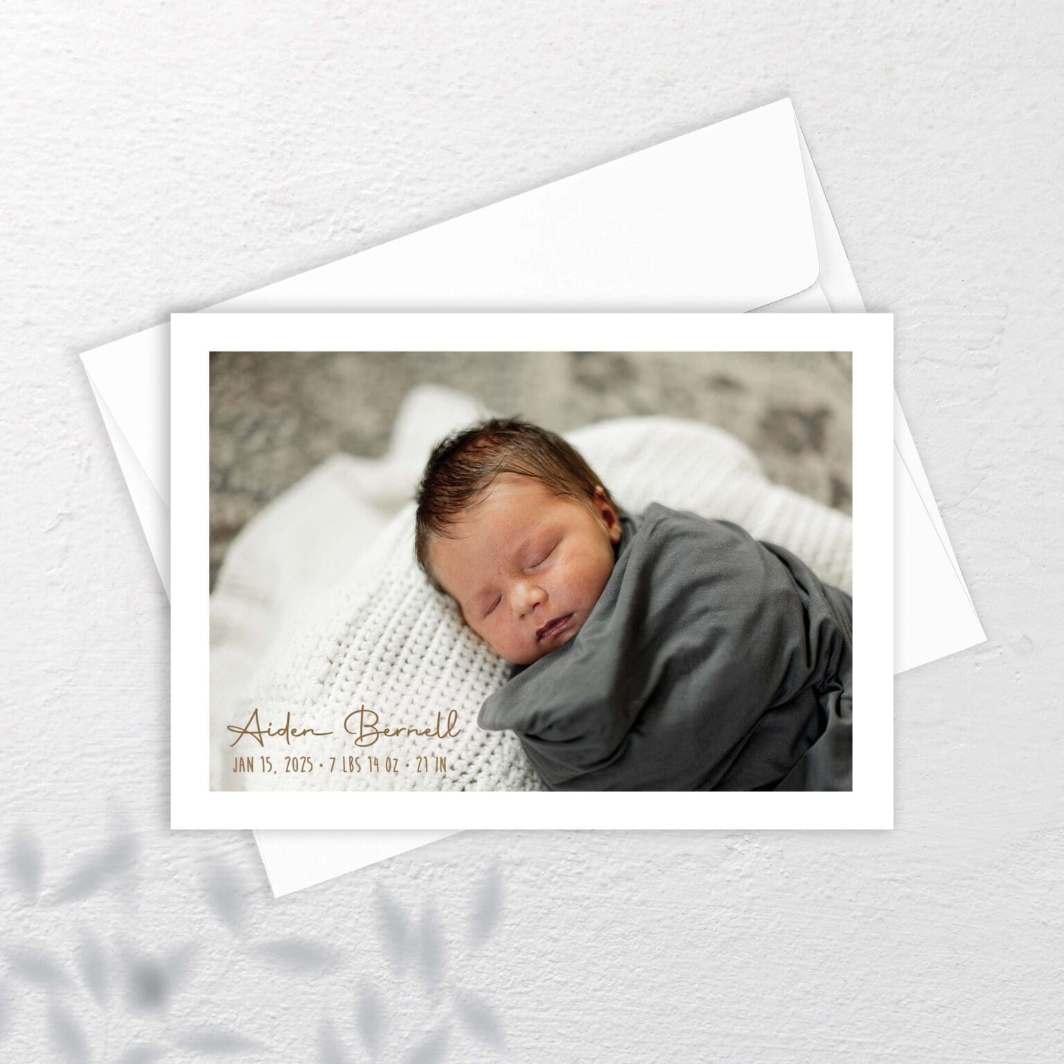 Aiden Baby Announcement Card | Springhouse Creative