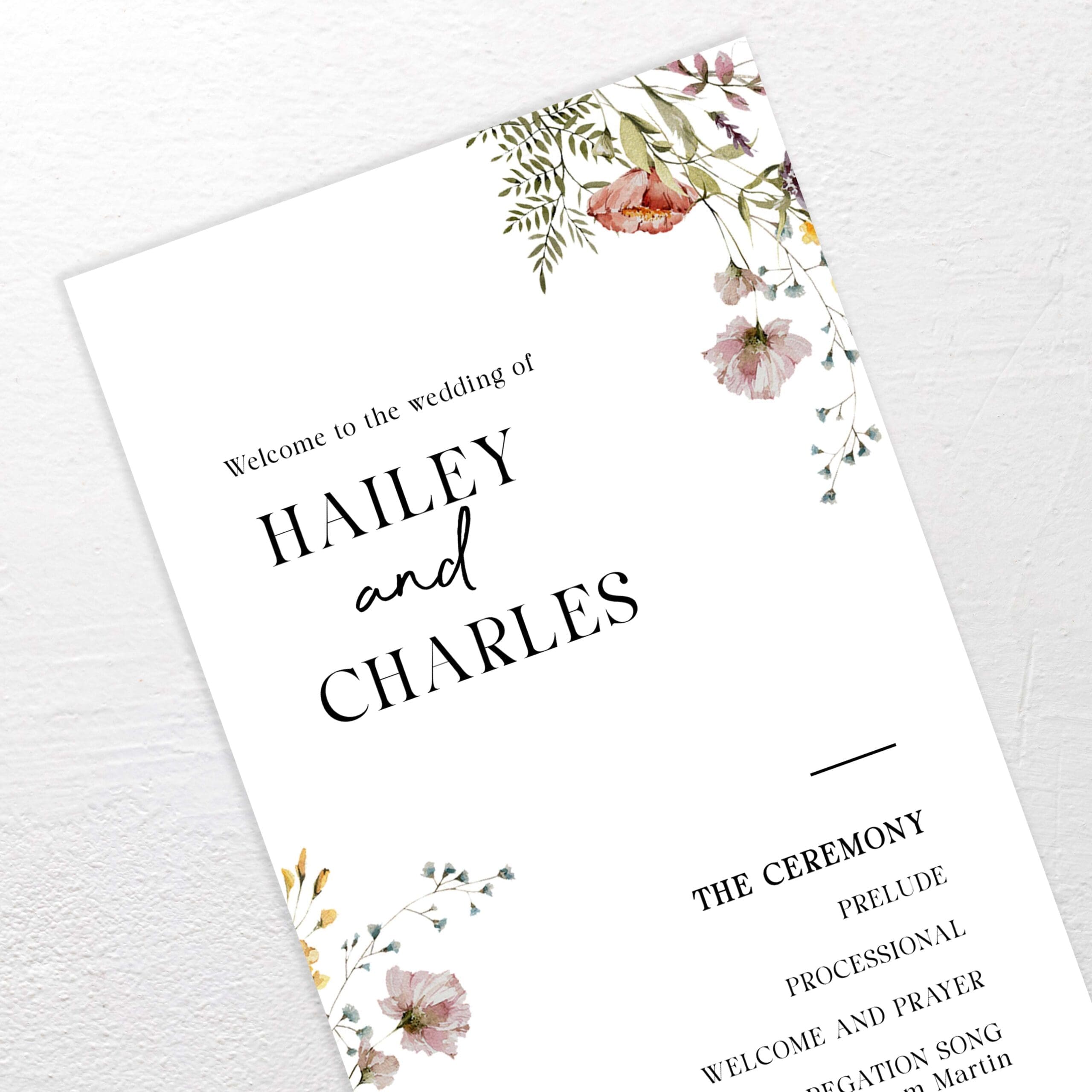 Wildflower Wedding Programs | Springhouse Creative